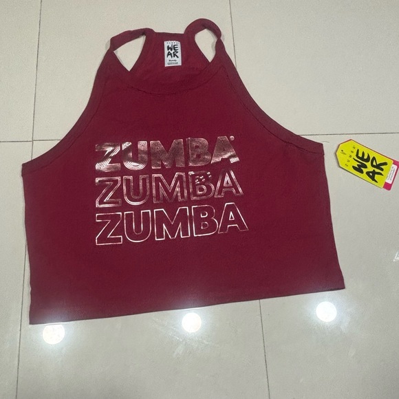 Zumba Fitness | Tops | Zumba Fitness Burgundy Crop Top With Silver ...